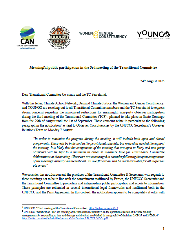 Meaningful Public Participation in the 3rd Meeting of the Transitional ...