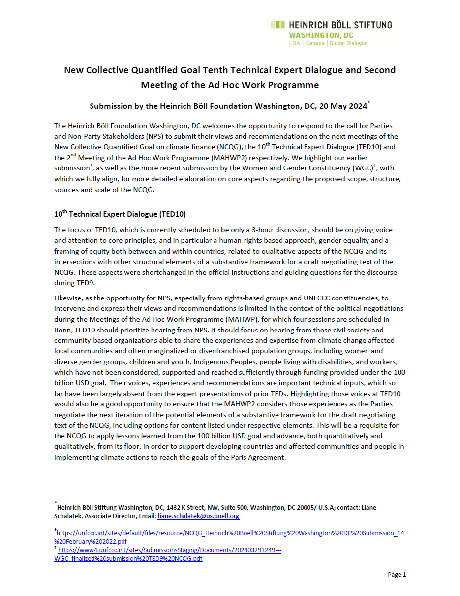 New Collective Quantified Goal Tenth Technical Expert Dialogue and ...