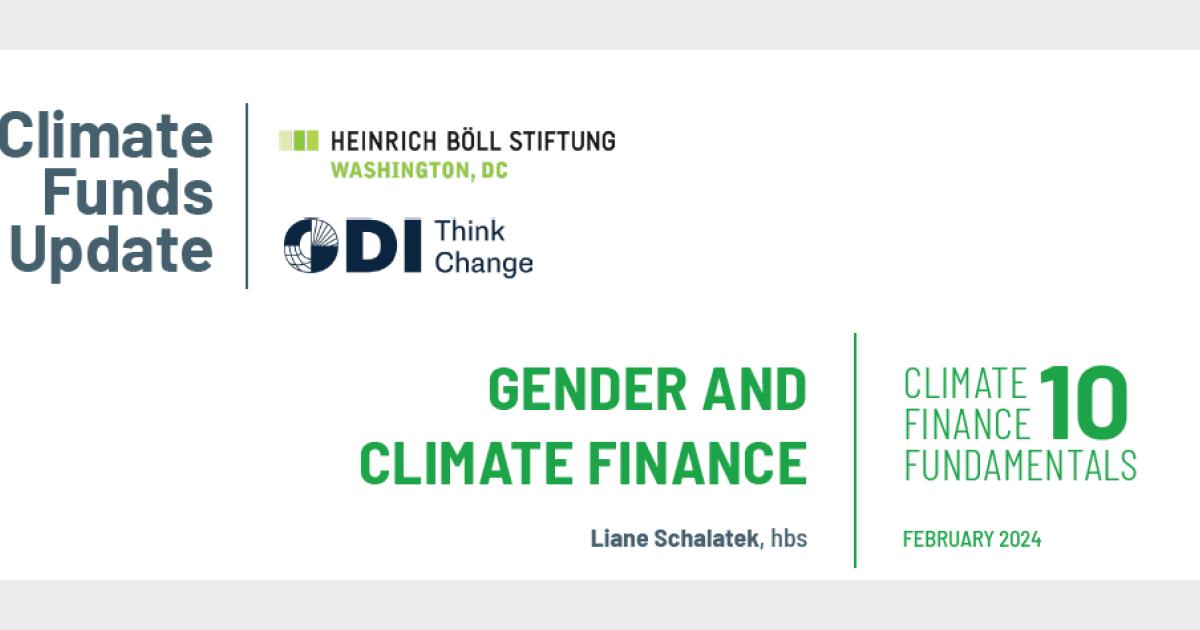 Climate Finance Fundamentals 10: Gender and Climate Finance | Heinrich ...