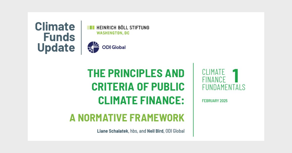 Climate Finance Fundamentals 1: The Principles and Criteria of Public ...