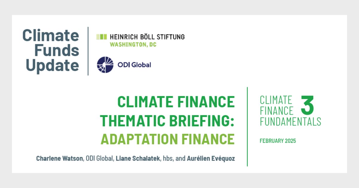 Climate Finance Fundamentals 3: Climate Finance Thematic Briefing ...