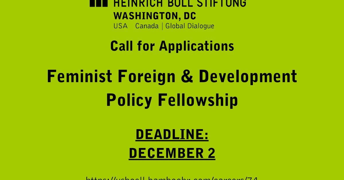 2025 Feminist Global Development and Foreign Policy Fellowship | Heinrich Böll Stiftung ...