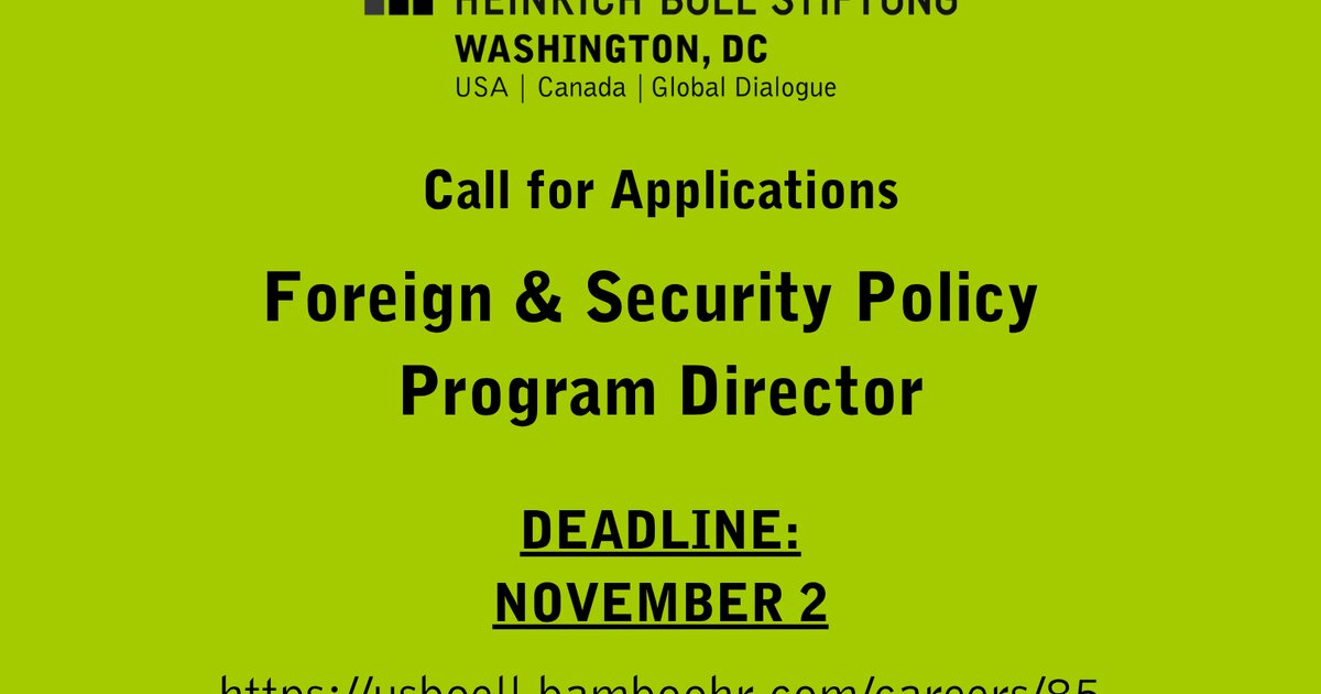 Foreign & Security Policy Program Director | Heinrich Böll Stiftung ...