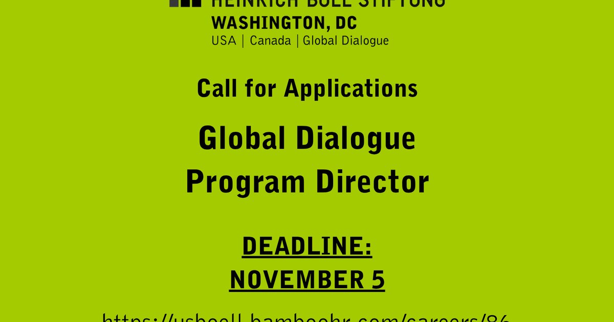 Global Dialogue Program Director | Heinrich Böll Stiftung | Washington ...