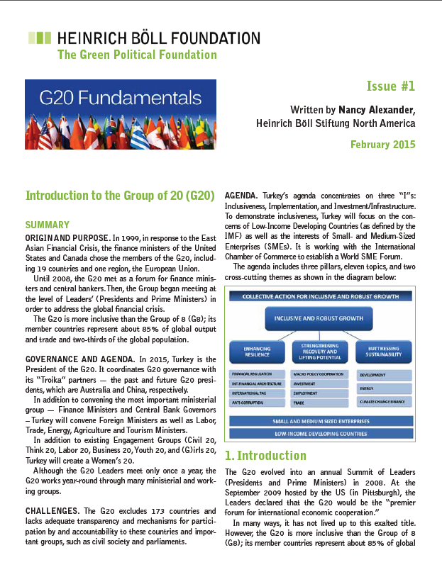 Introduction to the Group of 20 (G20) | Heinrich Böll Stiftung ...